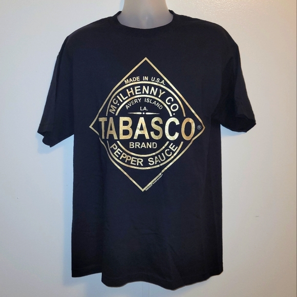 Shirts | Vintage Tabasco Pepper Sauce Black And Gold T Shirt Size Large ...